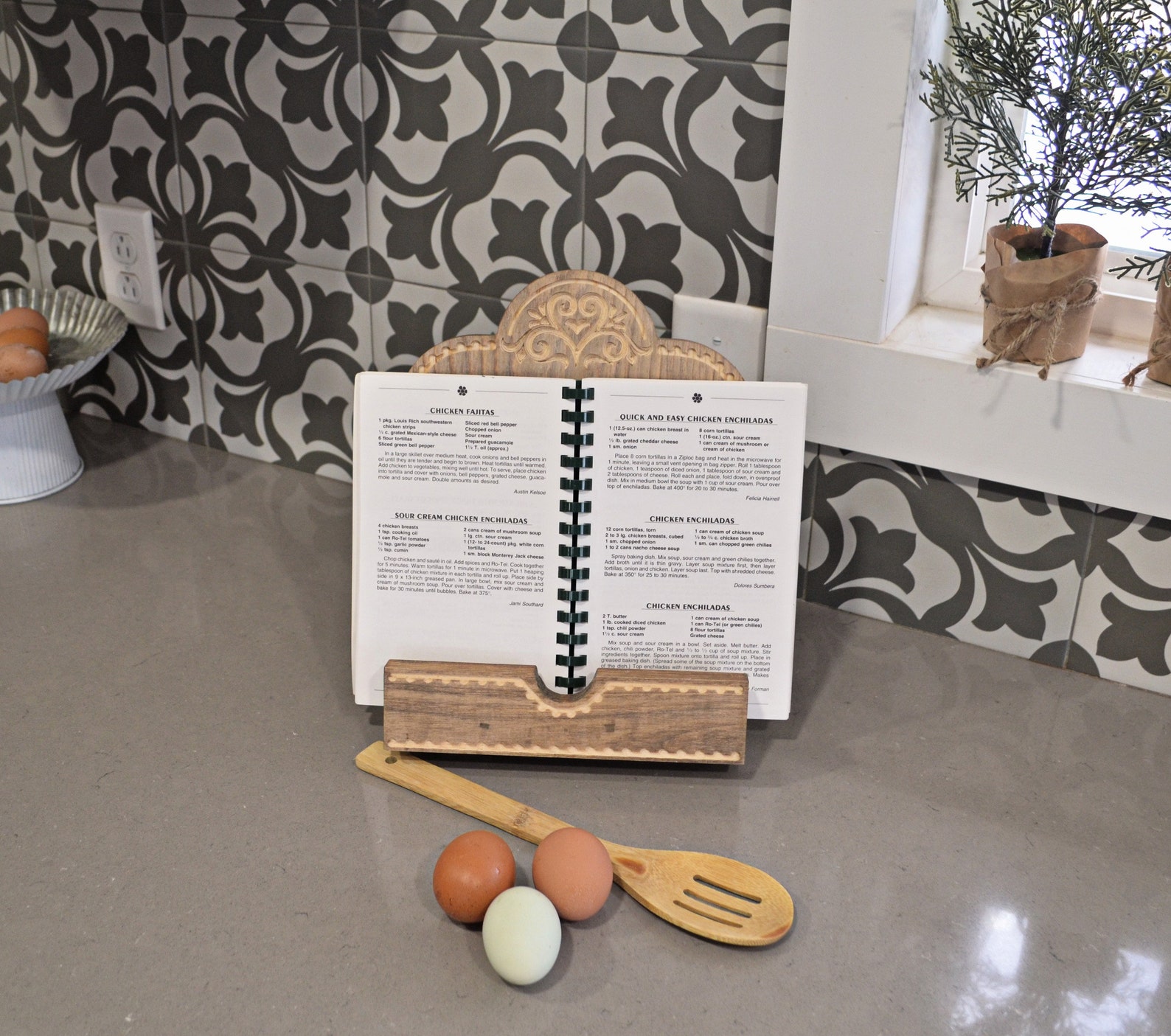 Farmhouse Cook Book Holder...recipe Holder...rustic Cook Book Stand ...