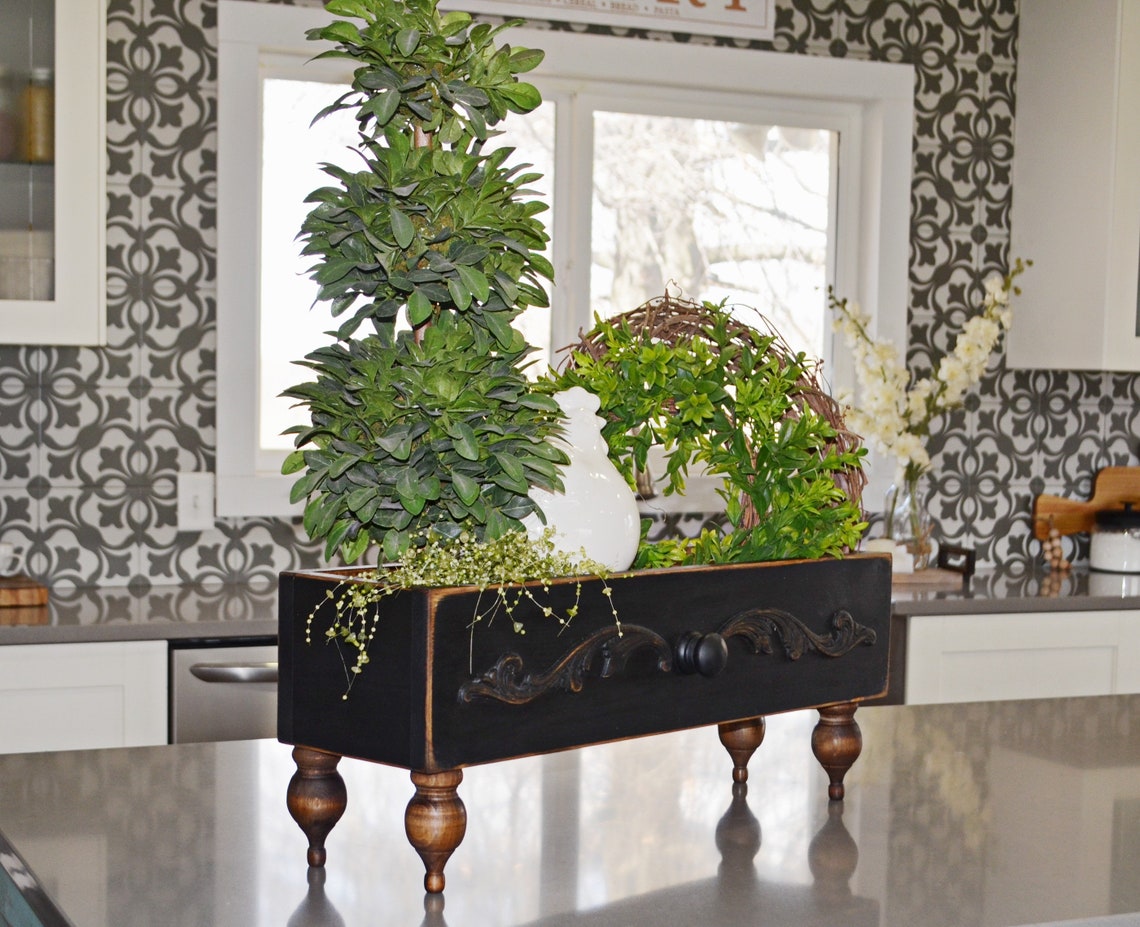 Decorative Farmhouse Box...farmhouse Caddy...xl Black Box - Etsy