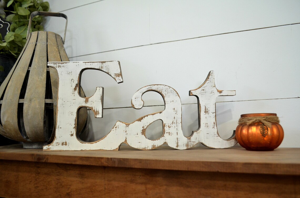 Farmhouse EAT Sign...home Decor...rustic Farmhouse - Etsy