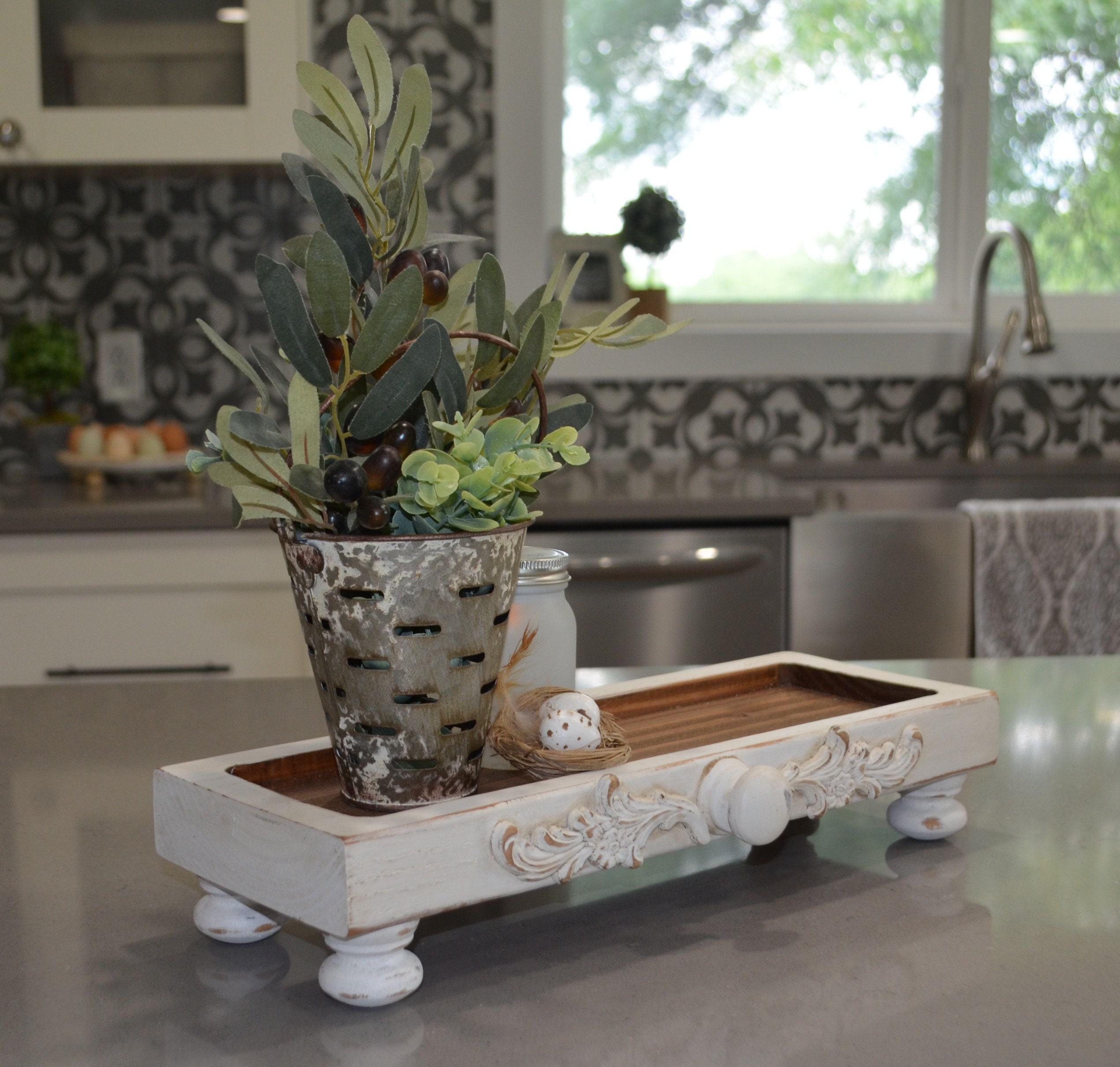 Distressed Antique White Riser...farmhouse Wood - Etsy