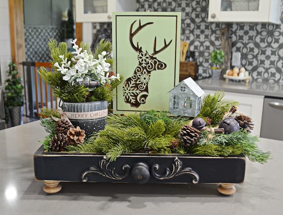 XL Black Tray...square Riser...decorative Tray...farmhouse | Etsy