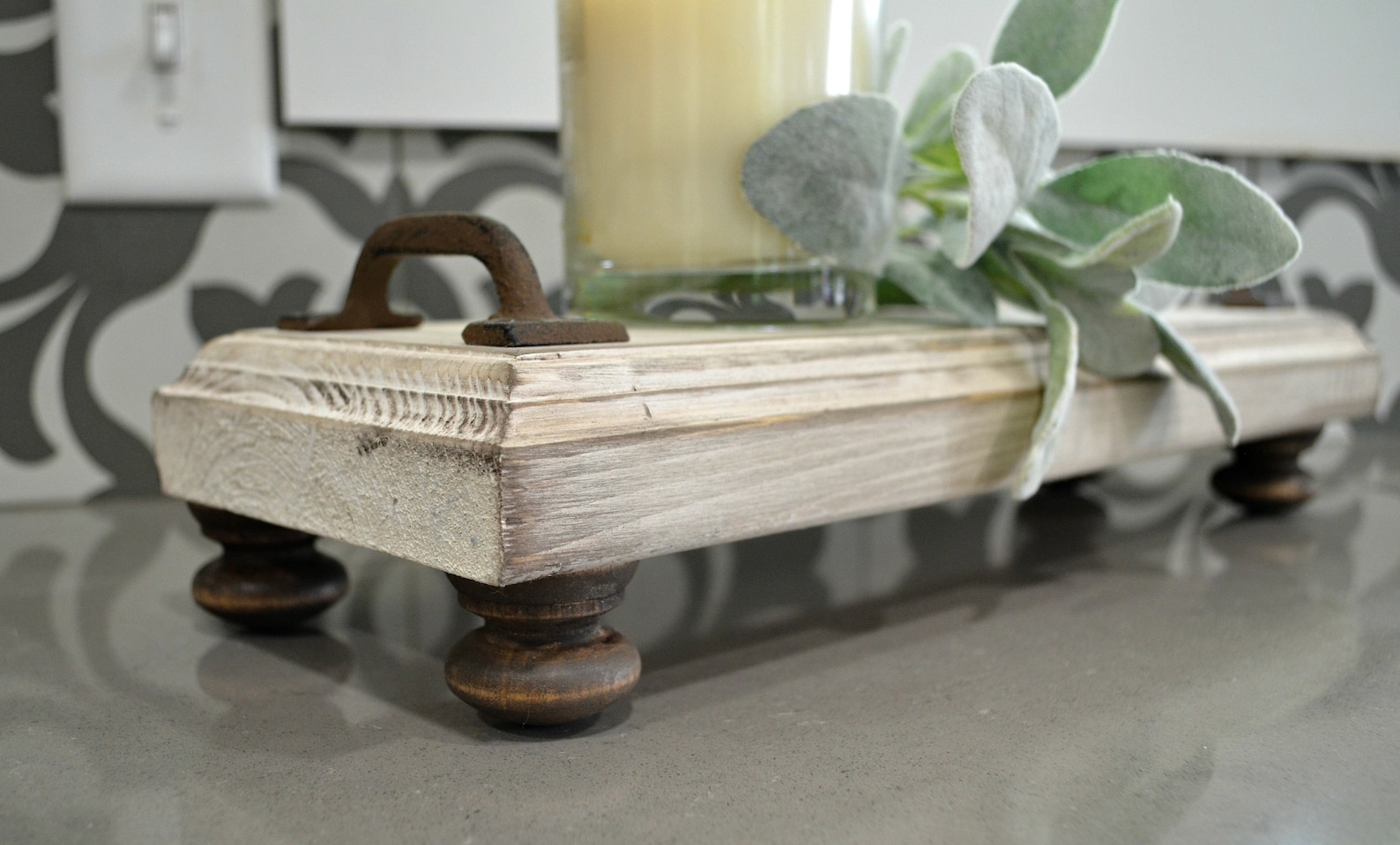 Farmhouse Wood Riser...wood Tray With Handles...wood Stand...farmhouse ...