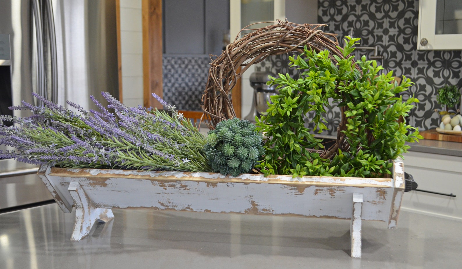 Extra Large Farmhouse Trough...white Trough...distressed Trough ...