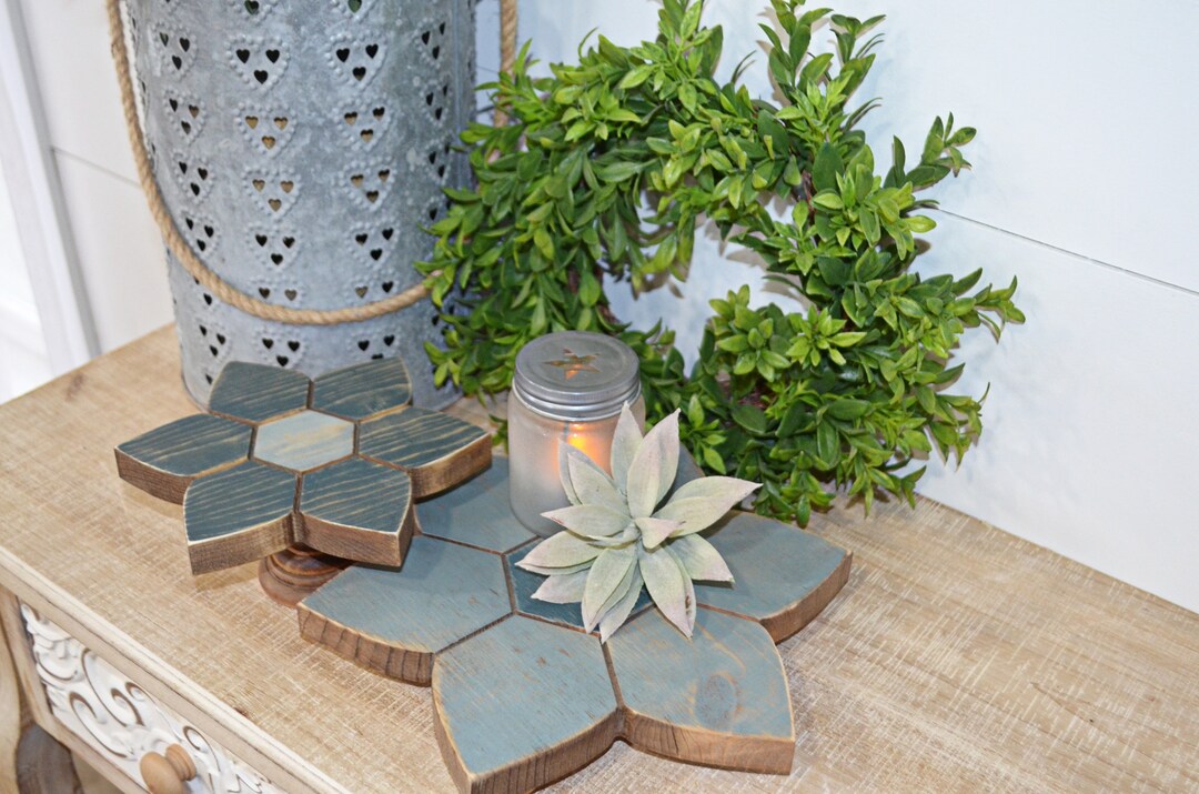 Set of Two Farmhouse Flower Risers...wood Stands...farmhouse Wood ...