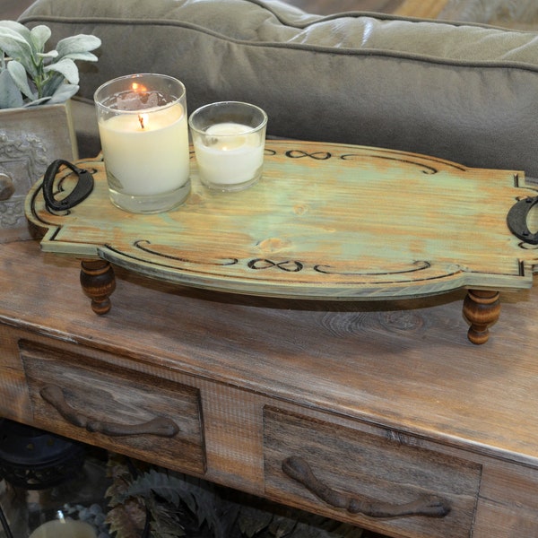 Rustic Wood Tray With Handles - Etsy