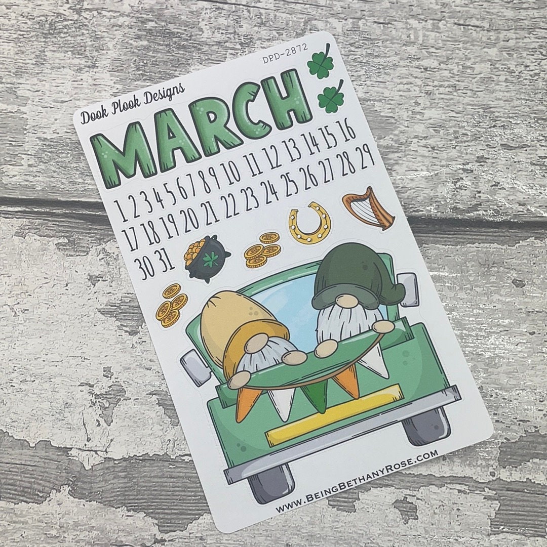 Calcomanías del planificador de diario de marzo DPD2872 - Etsy México