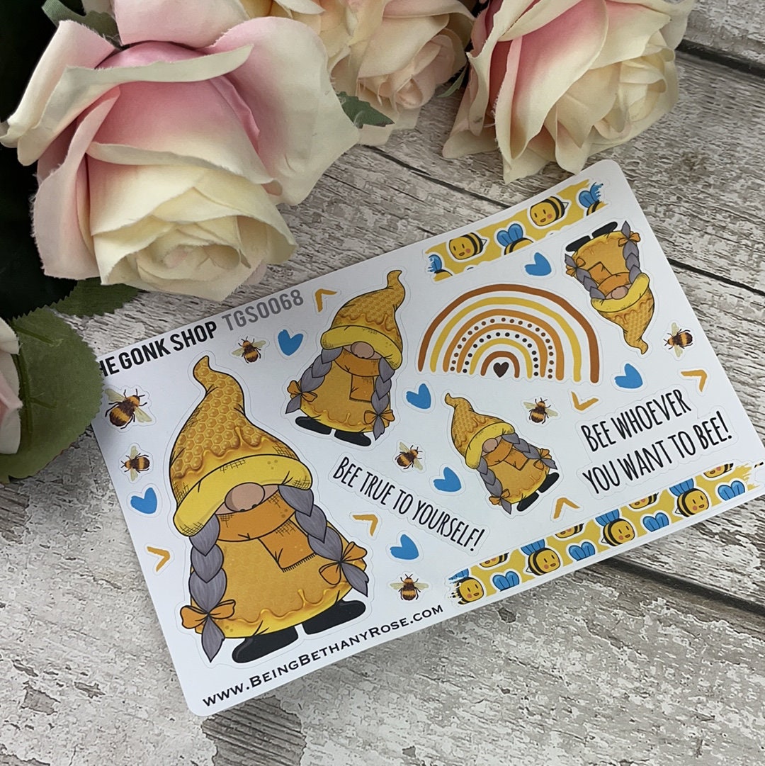 Honey Bee Chip Gonk / Gnome Planner Sticker Journalling / Bullet ...