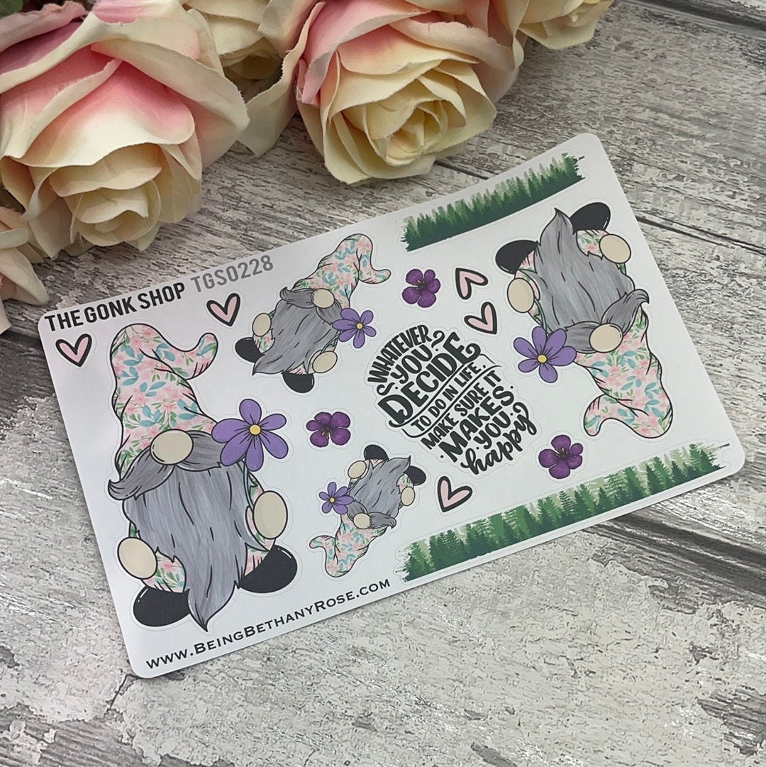 Spring Flower Gonk Stickers (TGS0228) - Planner Stickers | Journalling ...