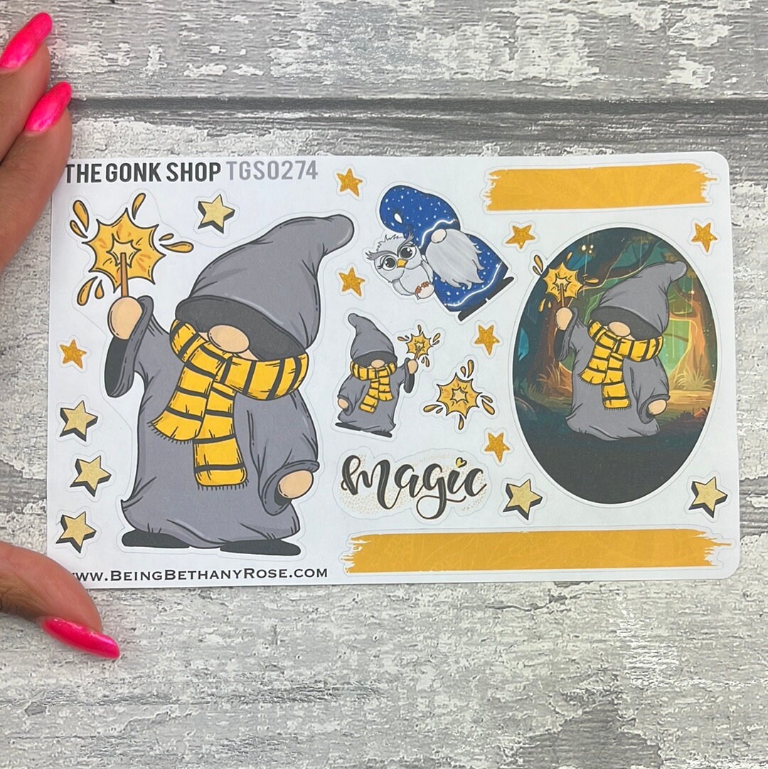 Wizard Gonk (yellow) Stickers (TGS0274) - Planner Stickers ...