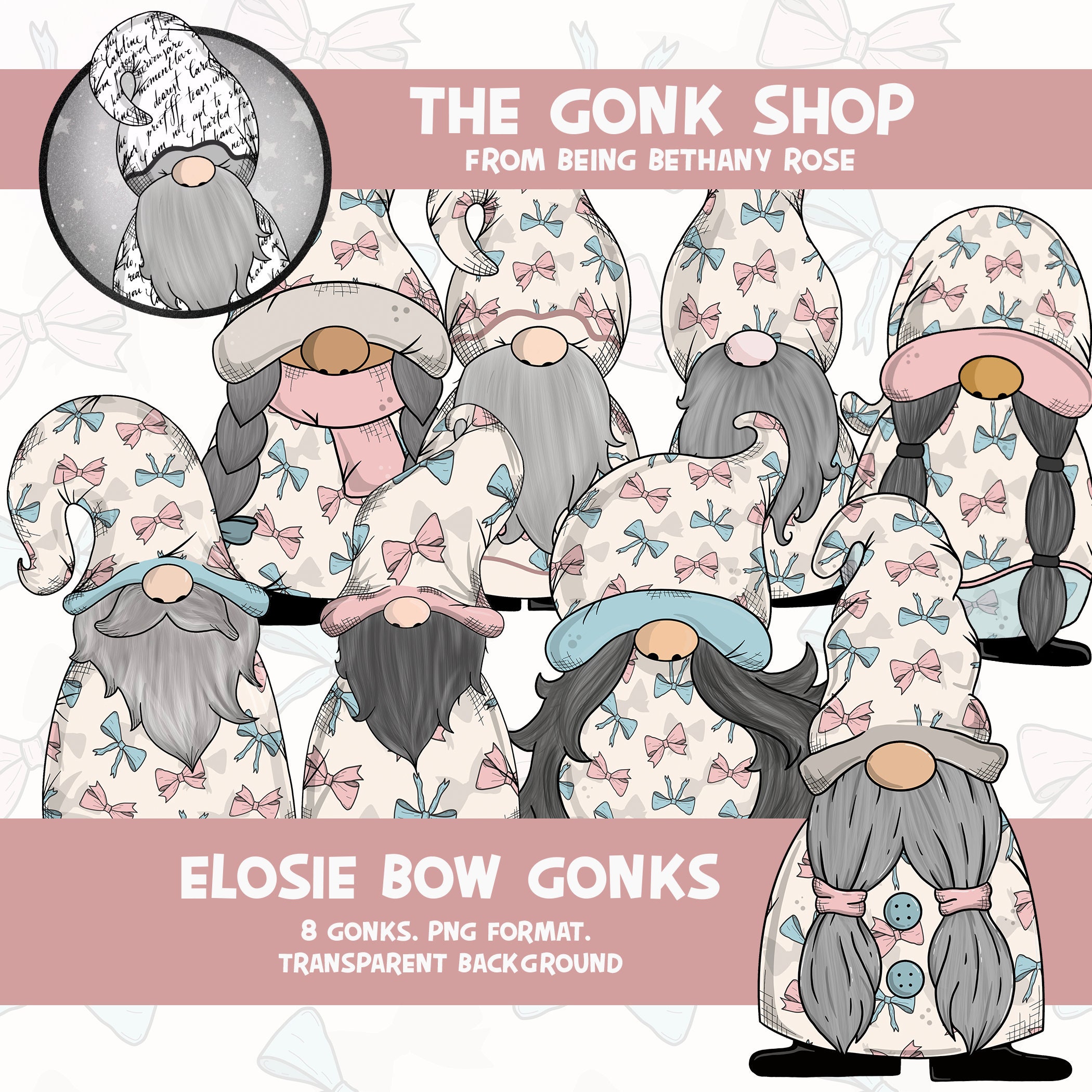 Pretty Bow eloise Gonk / Gnome Clipart / Digital - Etsy