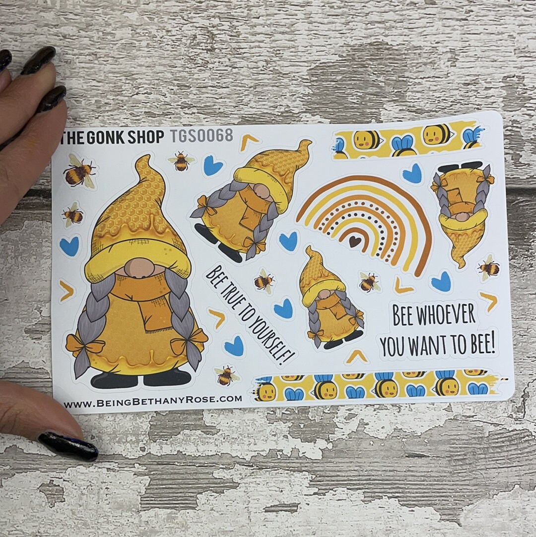 Honey Bee Chip Gonk / Gnome Planner Sticker Journalling / Bullet ...