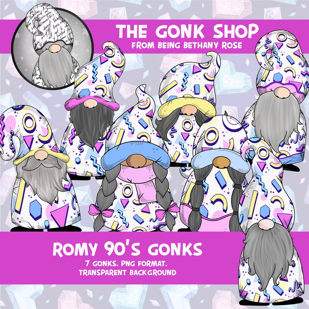 90's romy Gonk / Gnome Clipart / Digital Stickers INSTANT DOWNLOAD PNG ...