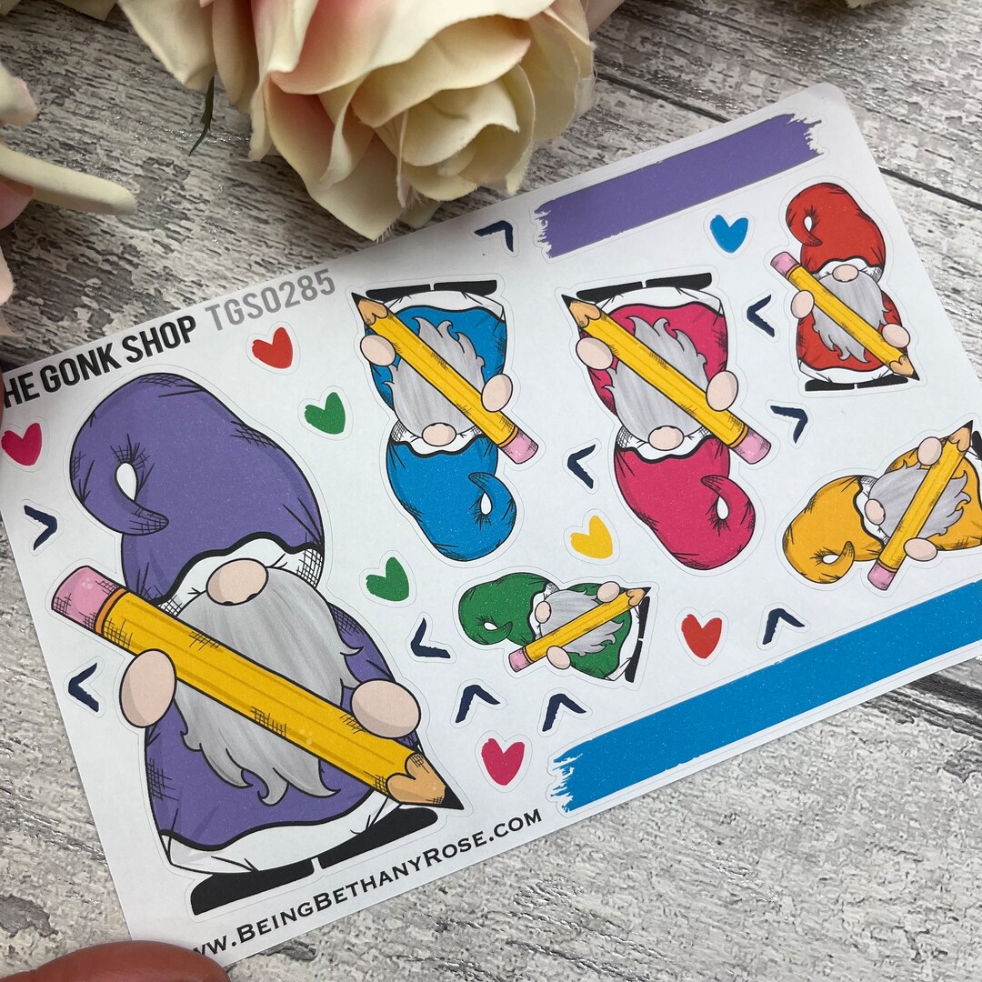 Pencil Drawing Note Taking Rainbow Gonk / Gnome Journalling Planner ...