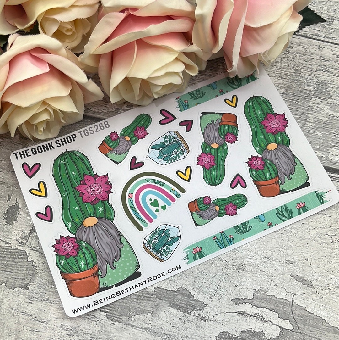Cactus Stickers, Succulent Stickers Gonk, Gnome (TGS0268) - Planner ...