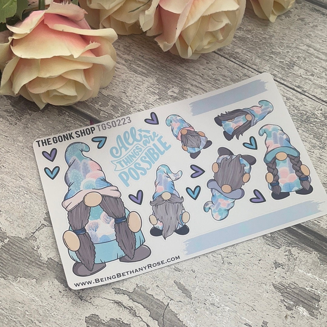 Pastel Trees Gnome / Gonk Stickers (TGS0223) - Planner Stickers ...