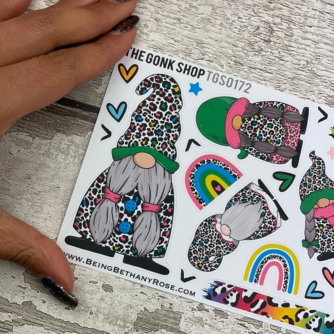 Leopard Print / 60s / Funky Gonk / Gnome Planner Stickers Journalling ...