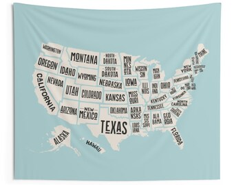 United States Map Tapestry | Etsy
