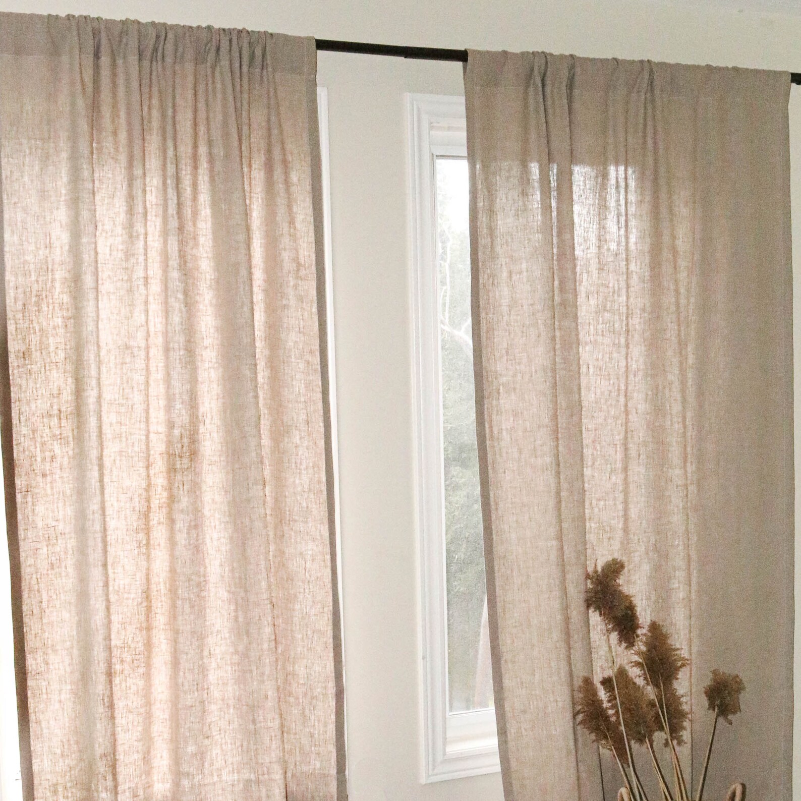 Rod Pocket Linen Curtains in Variety of Colors. Rustic - Etsy