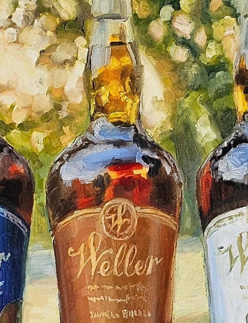 Weller Lineup- Original Signed Art Print of Bourbon Bottles With White ...