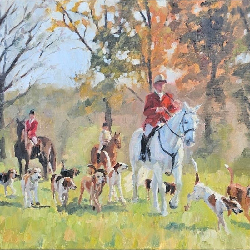 Fox Hunt Painting - Etsy