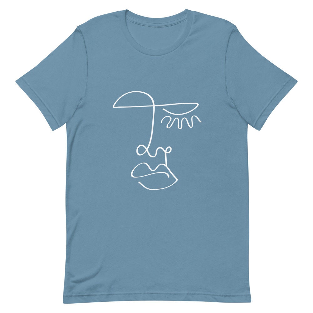CONTINUOUS LINE FACE / Line Art Shirt / Single Line - One Line Drawing ...