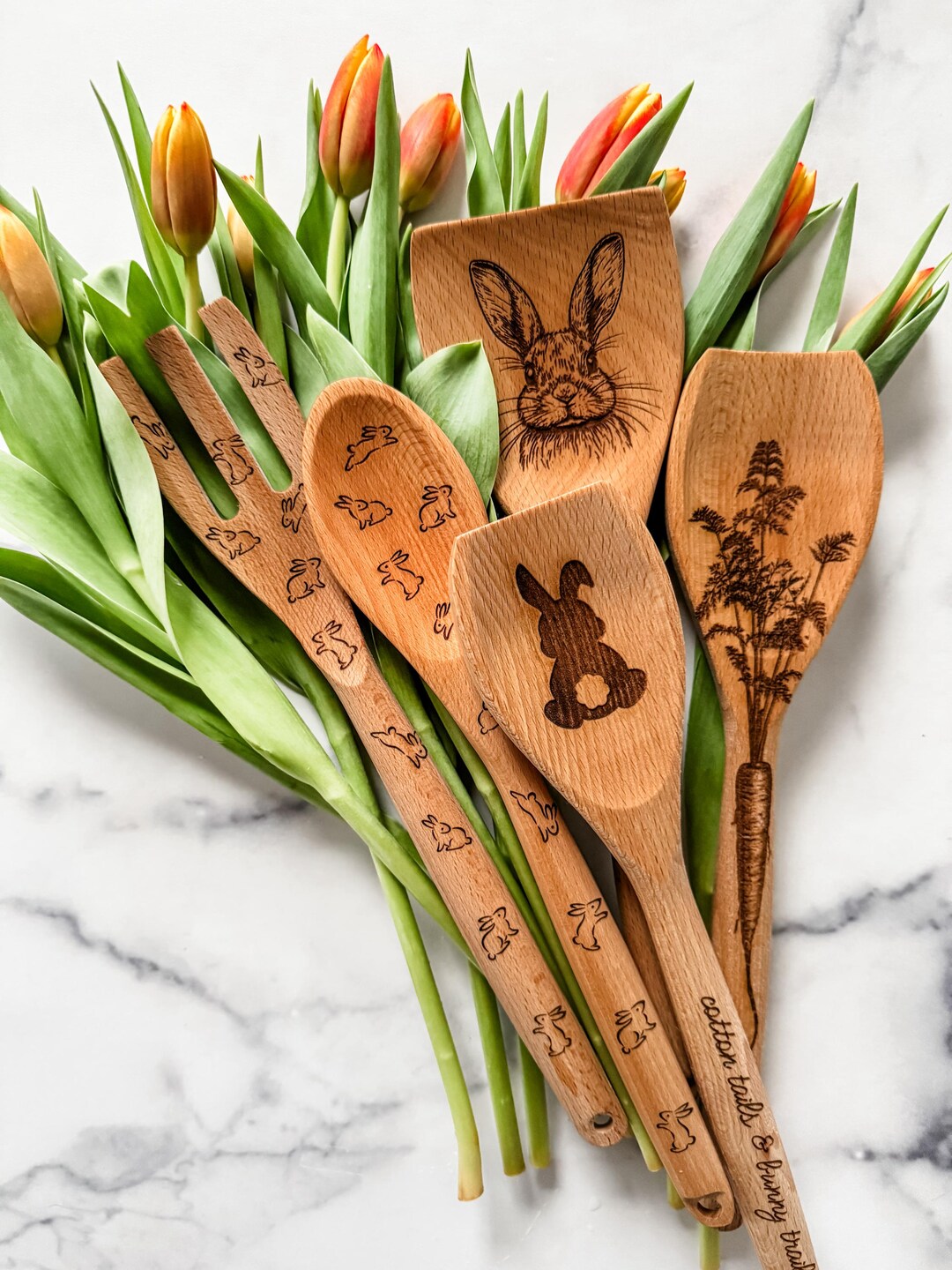 Engraved Wooden Kitchen Utensils, Easter Hostest Gift, Housewarming ...