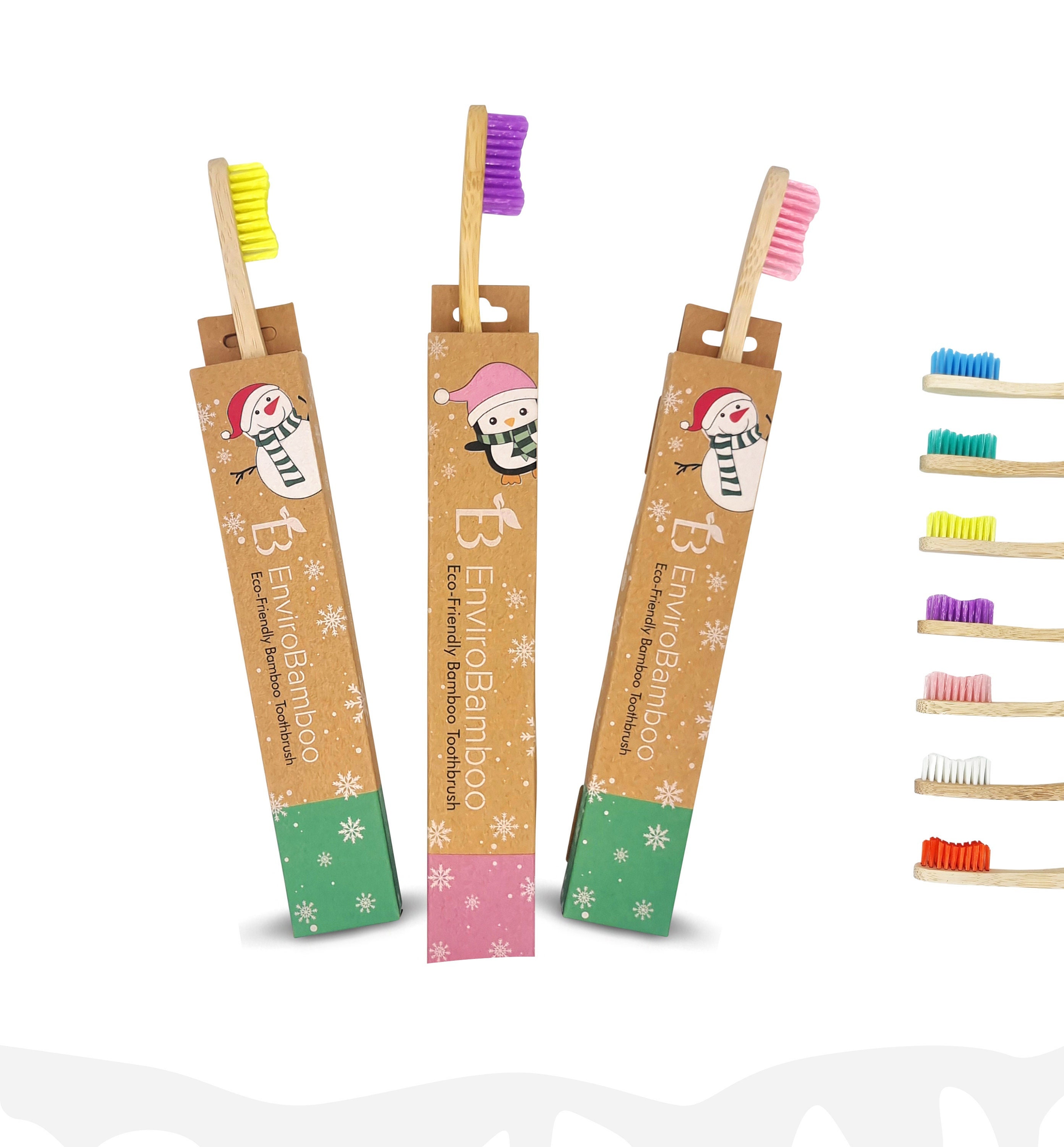 Christmas Bamboo Toothbrush Soft /medium Bristles for Kids & - Etsy UK