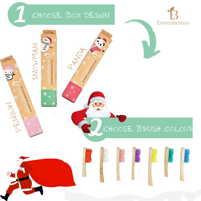 Christmas Bamboo Toothbrush Soft /medium Bristles for Kids & - Etsy UK