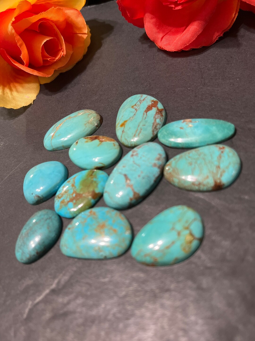 177.5 Carats Kingman Turquoise Cabochons/blue Turquoise With Brown Vain ...