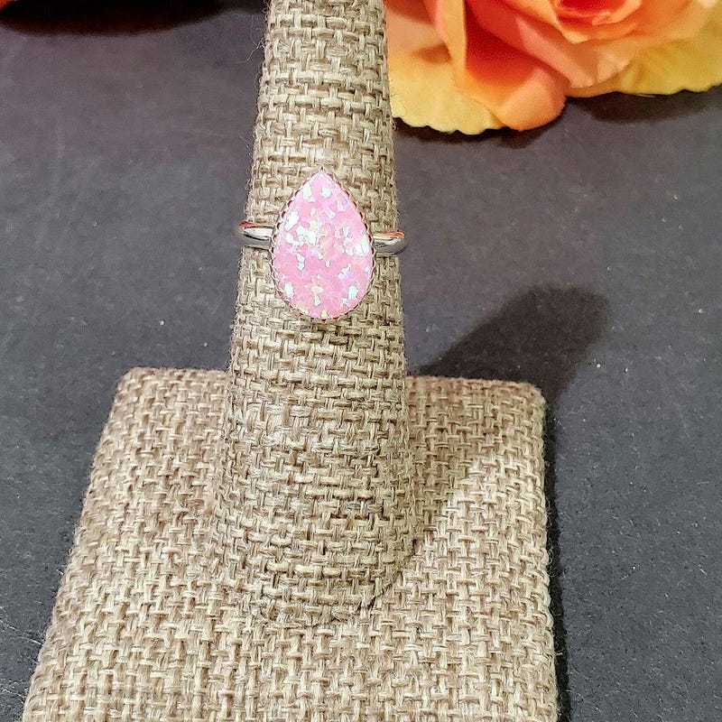Pink Opal Ring - Etsy