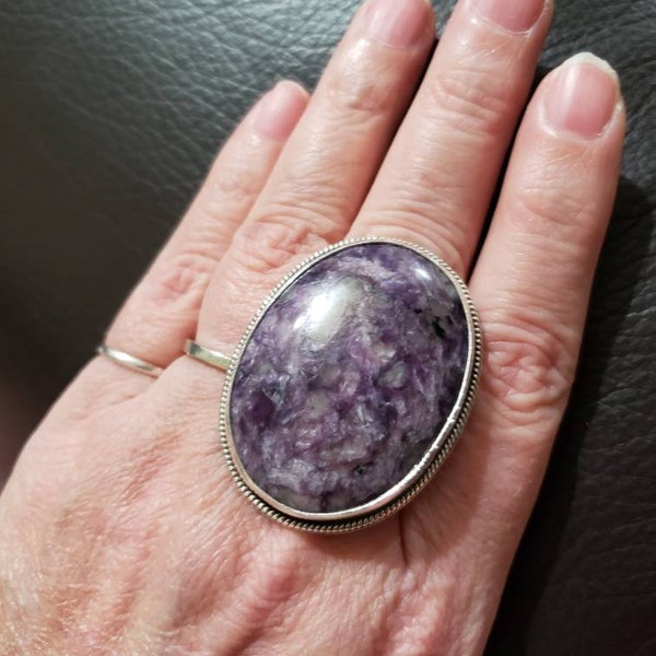 Charoite Ring - Etsy