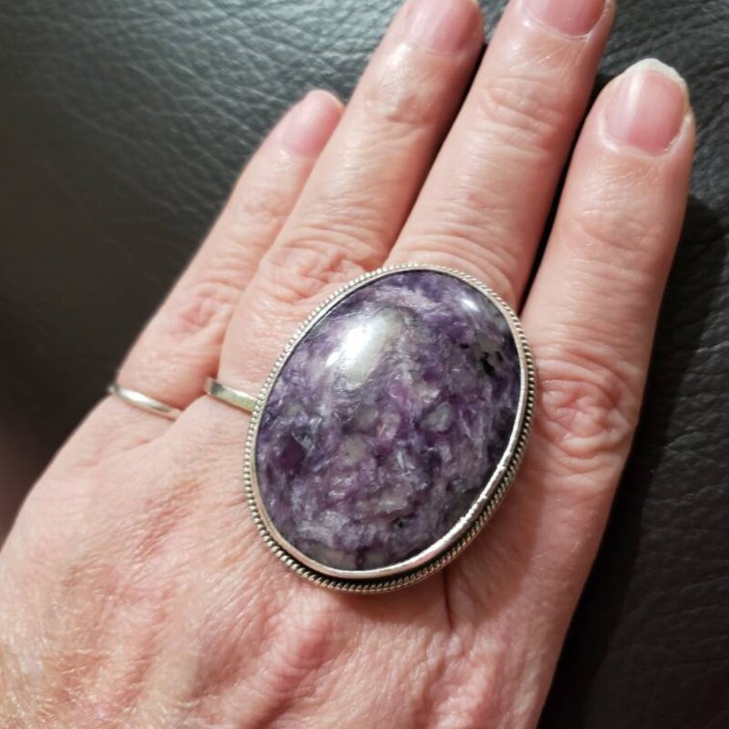 Charoite Ring - Etsy