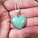 Heart Turquoise Necklace/blue Turquoise Heart Pendant/heart/ Sterling ...