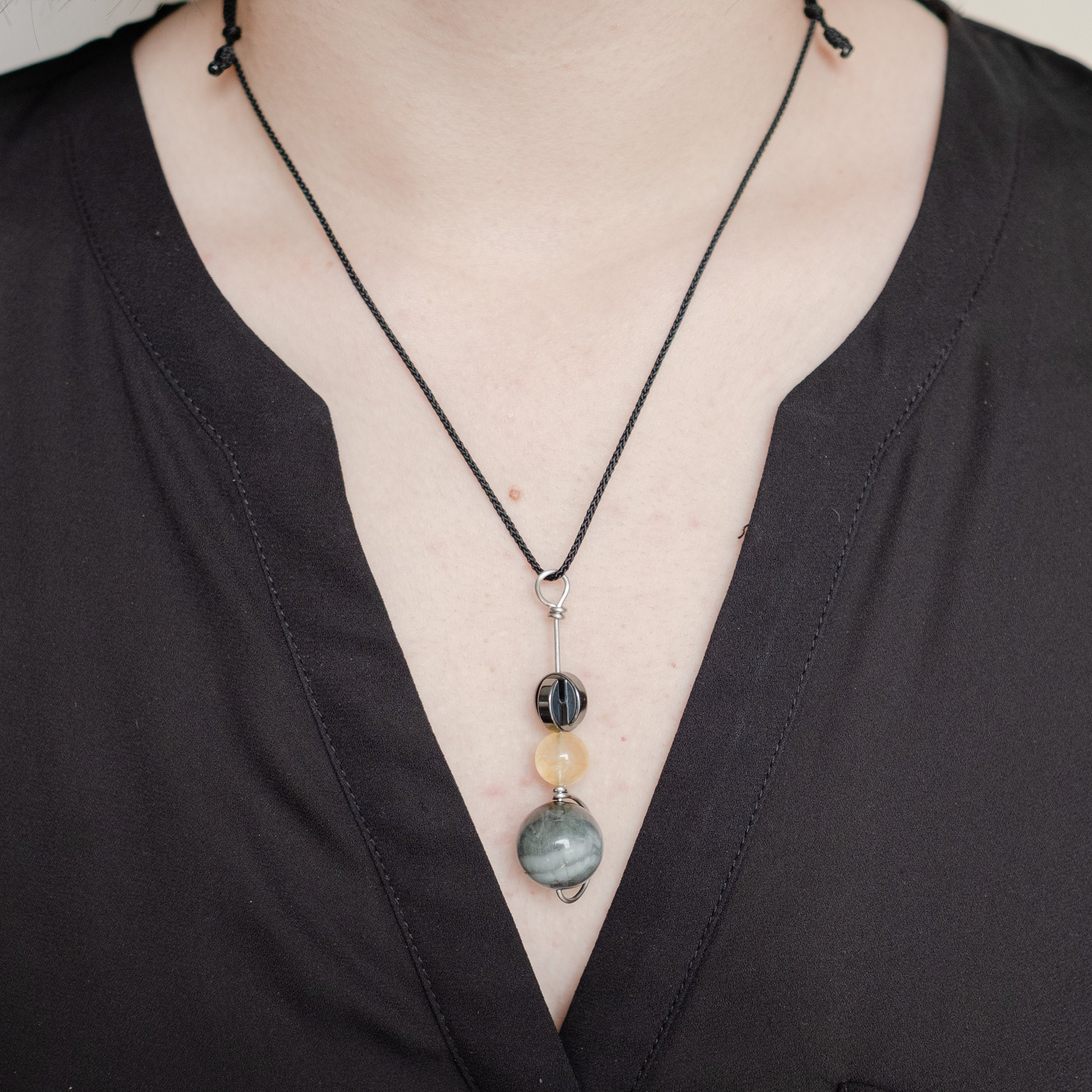 Personalized Crystal Fidget Spinner Necklace Boho Jewelry | Etsy