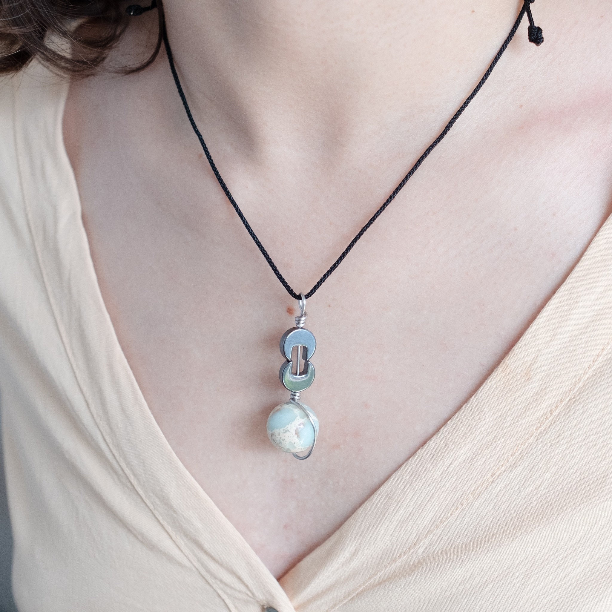 ADHD Support Tactile Necklace Imperial Jasper Spinner - Etsy