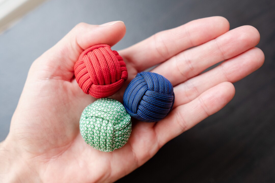 Set of Three Paracord Steel Balls for Throwing and Catching - Etsy