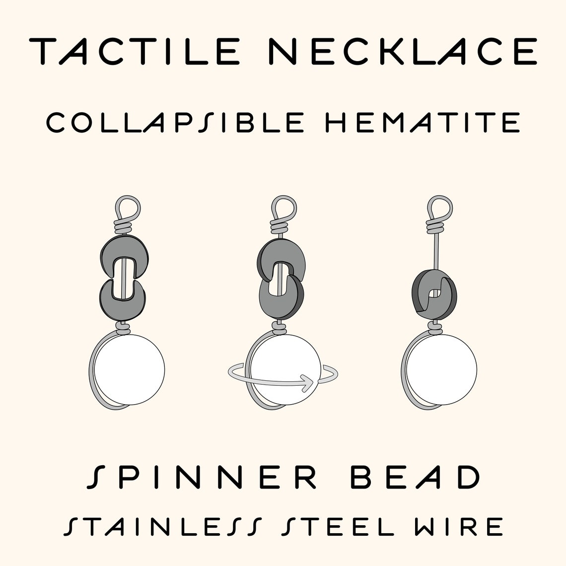 ADHD Support Tactile Necklace Imperial Jasper Spinner - Etsy