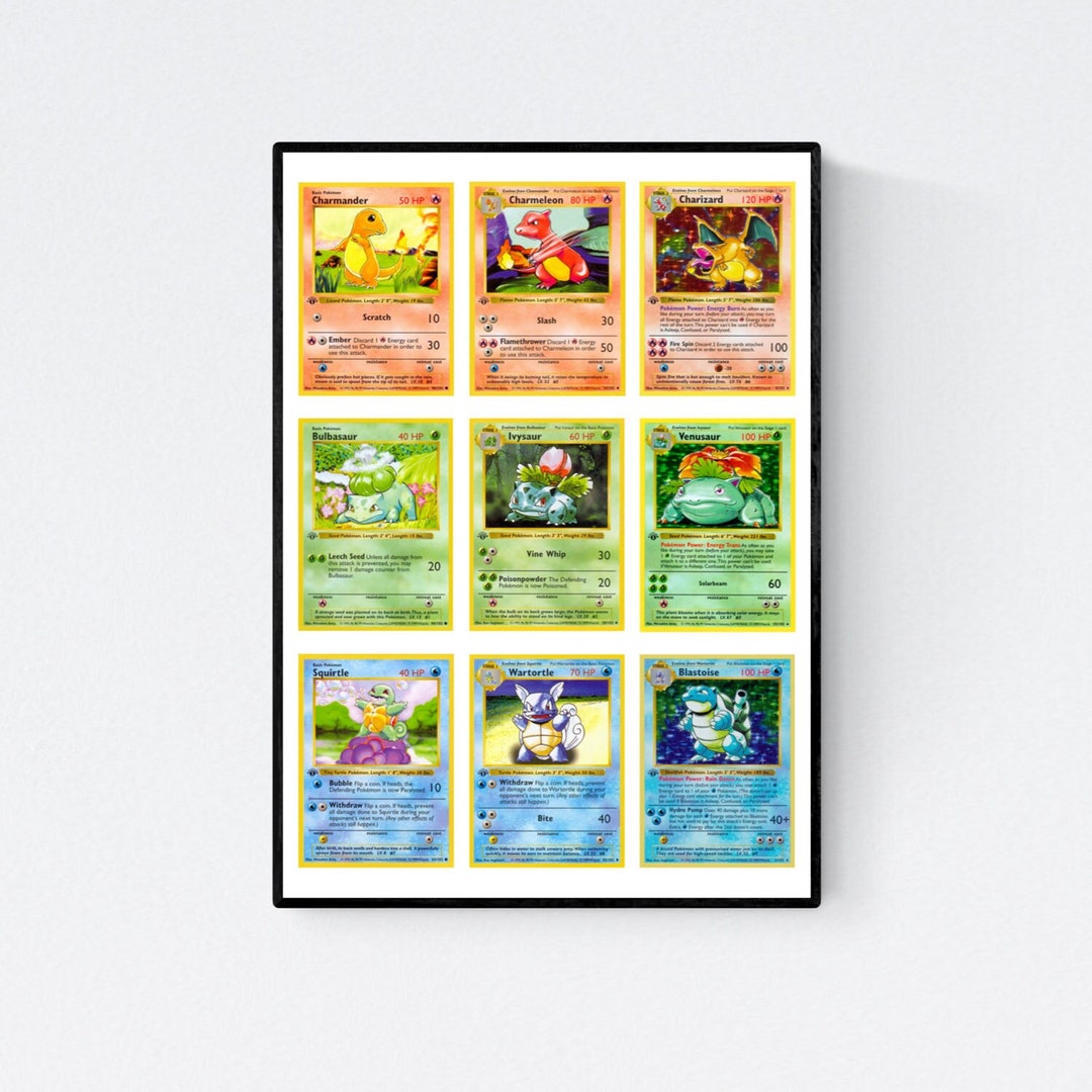Pokemon Poster Pokemon Cards Poster Pokemon Base Set Cards Poster ...