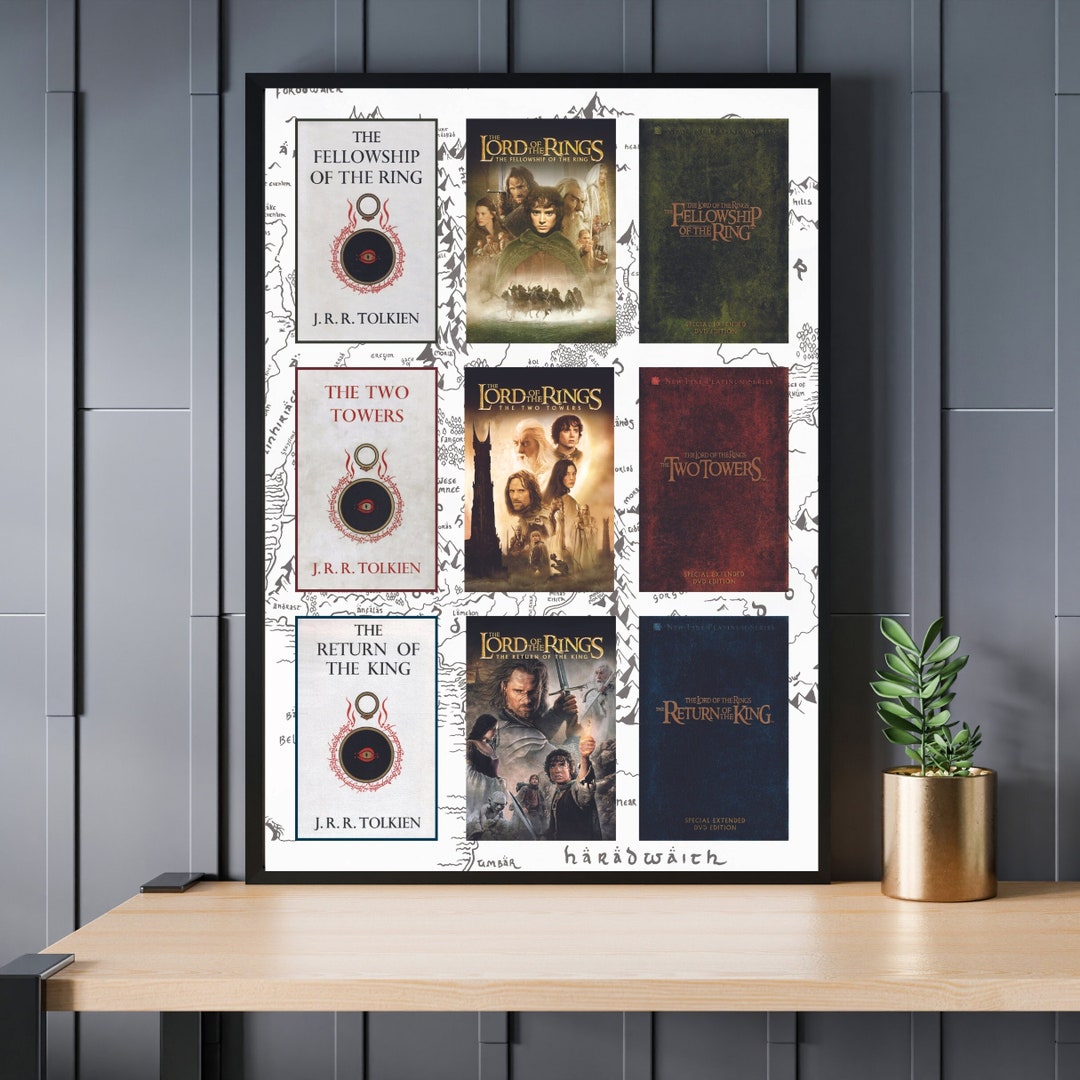 A3 Lord of the Rings Poster | Movie Trilogy Collage | Fantasy Wall Art ...