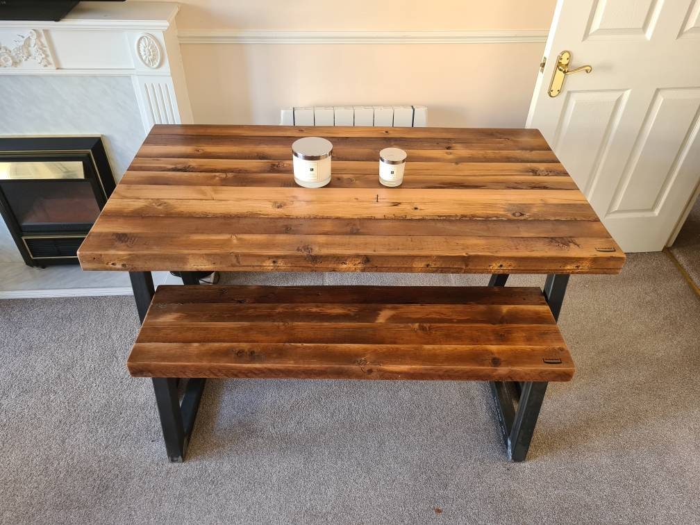Reclaimed Wood Dining Table. Chunky. Thick 50cm.industrial - Etsy UK