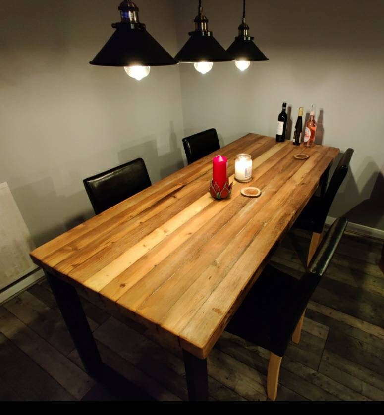 Reclaimed Wood Dining Table. Chunky. Thick 50cm.industrial - Etsy UK