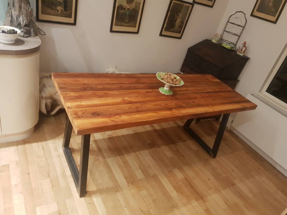 Reclaimed Wood Dining Table. Chunky. Thick 50cm.industrial - Etsy UK