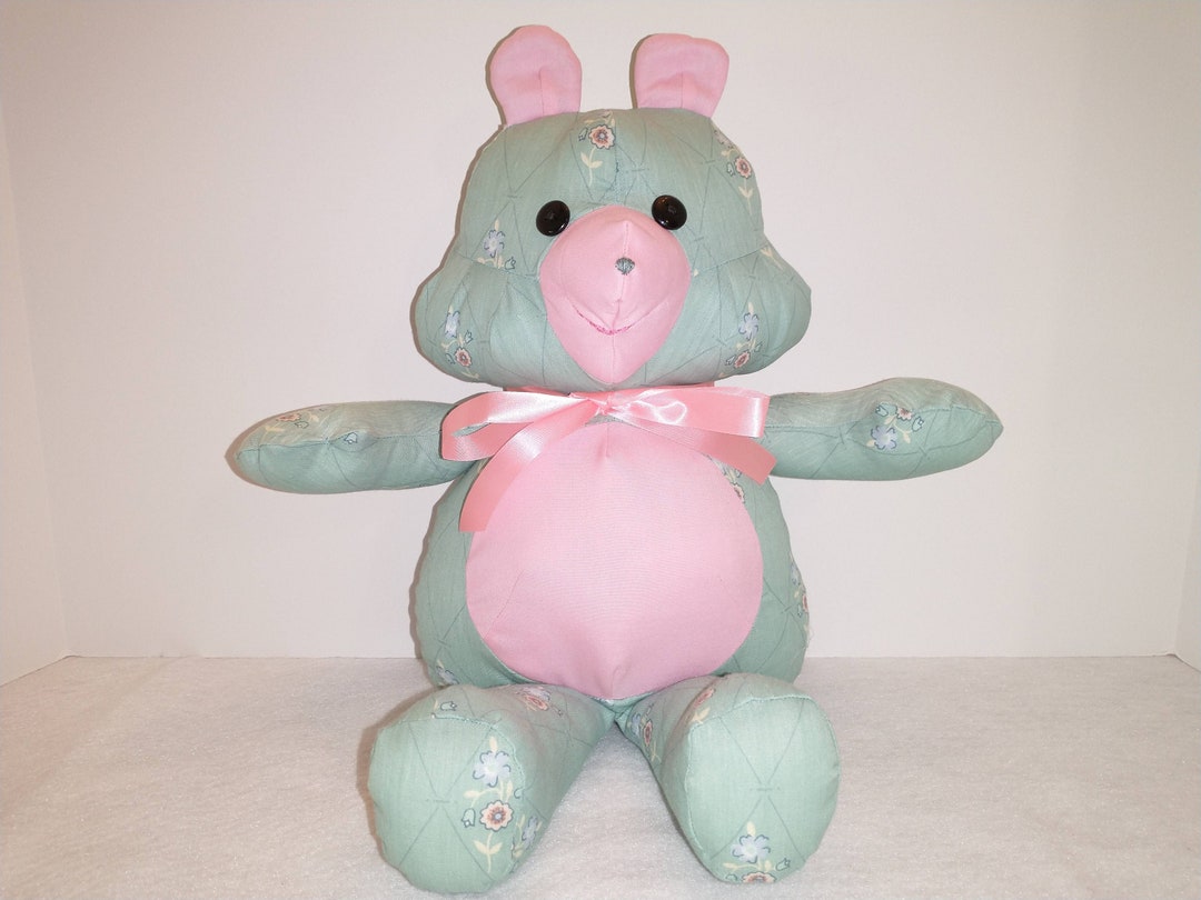 Teddy Bear, Turquoise and Pink - Etsy