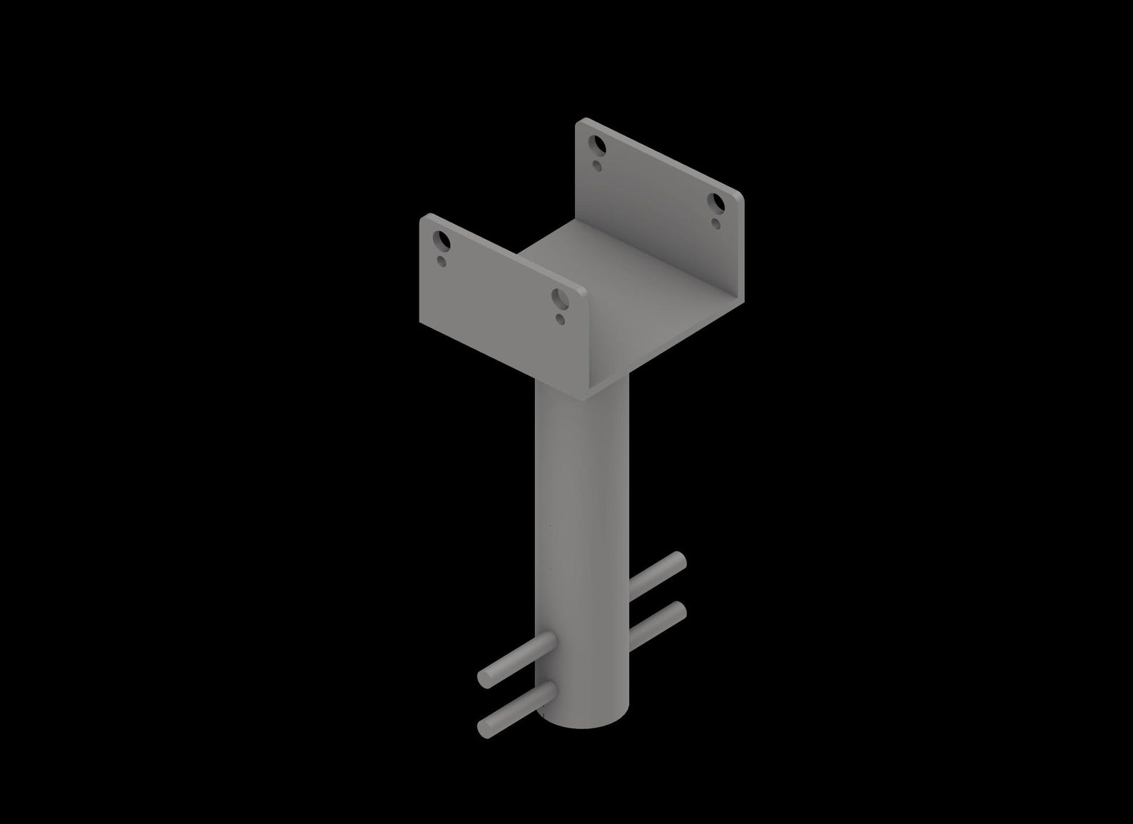 Elevated 4x4 Wood Post Brackets | Embedded in Concrete | for Decks ...