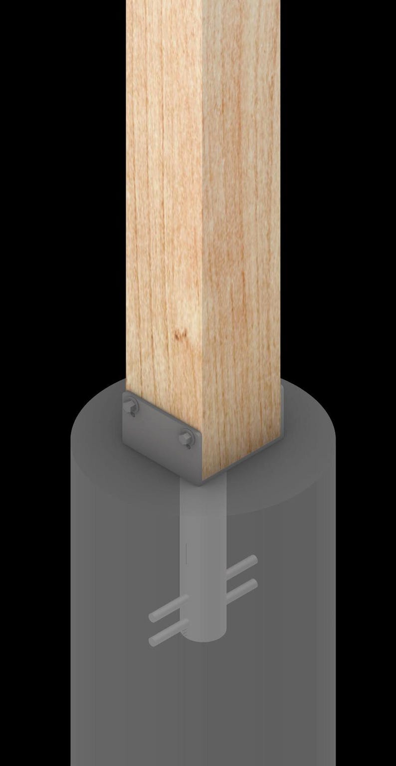 Elevated 6x6 Wood Post Brackets | Embedded in Concrete | for Decks ...