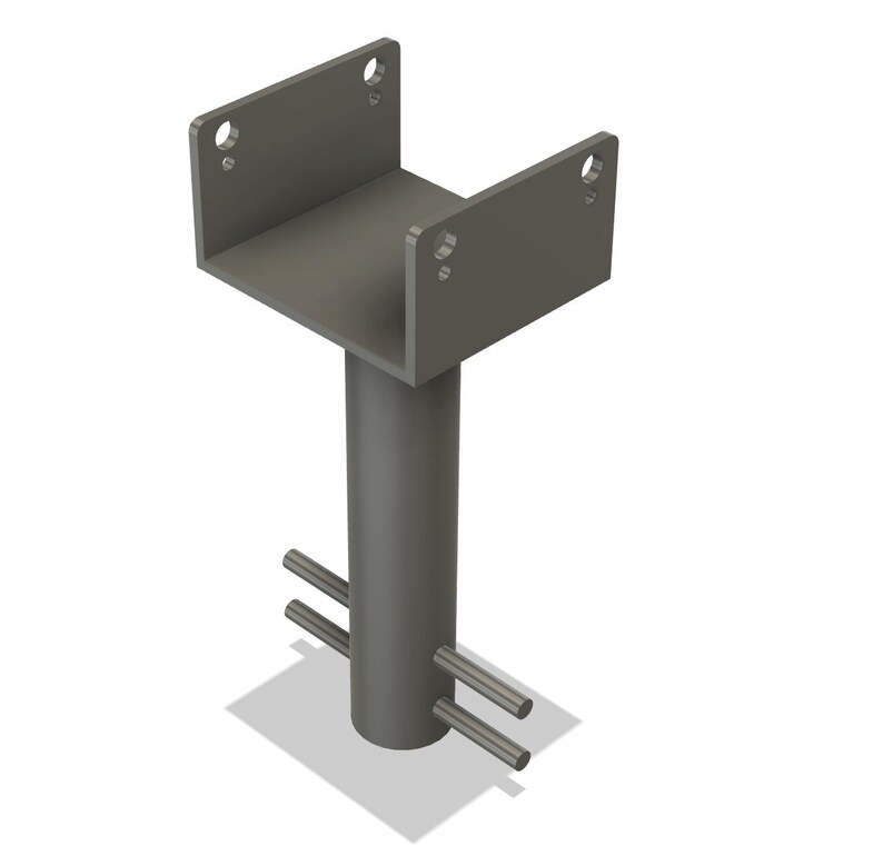 Elevated 6x6 Wood Post Brackets Embedded in Concrete for Decks ...