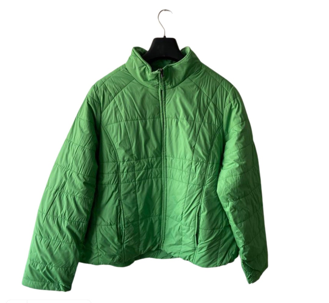 Bright Green Puffer Jacket - Etsy
