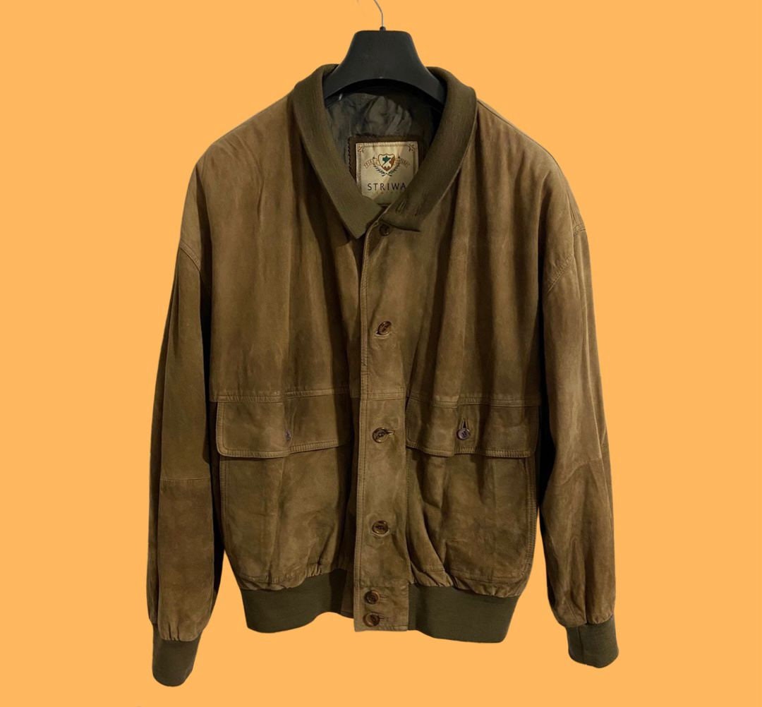 Vintage Light Beige Suede Jacket With a Green Sub Tone - Etsy