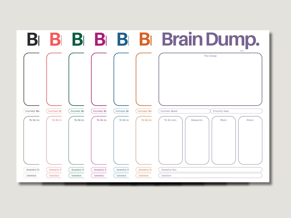 Brain Dump Printable, Thought Organizer, Organization Planner, ADHD ...