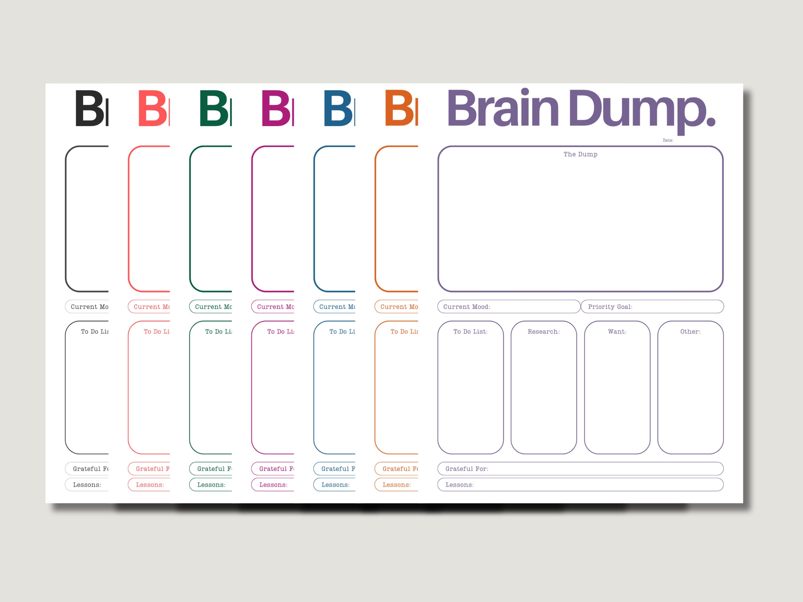 Brain Dump Printable, Thought Organizer, Organization Planner, ADHD ...